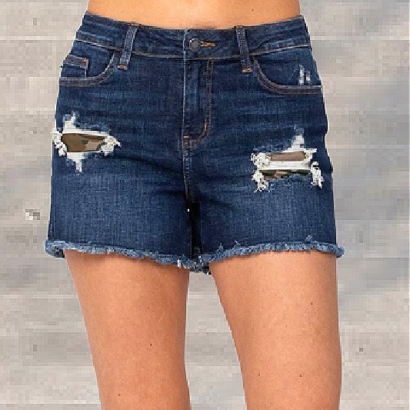 Judy Blue | Shorts | Sale Judy Blue Dark Highrise Camo Patch Shorts 3x ...